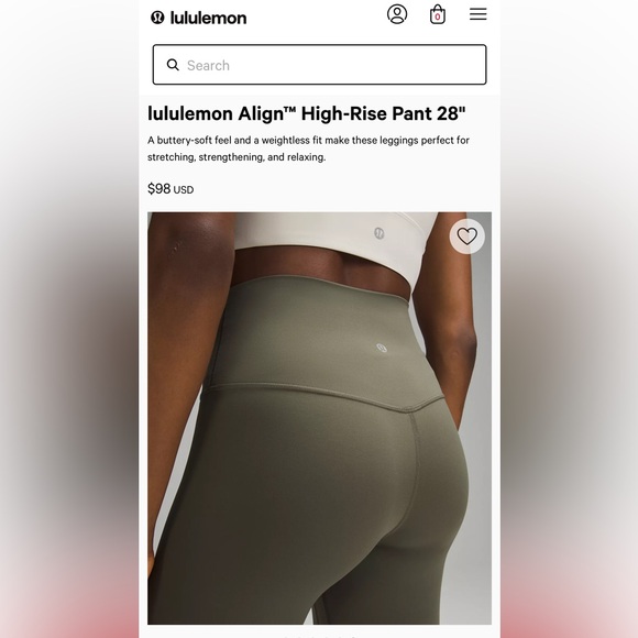 lululemon athletica | Pants & Jumpsuits | Lululemon Align Highrise Pant ...